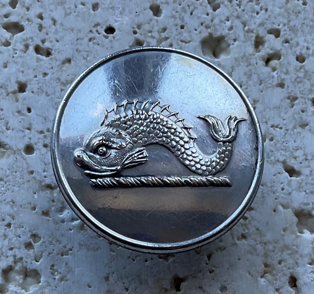 Livery Button of a Heraldic Dolphin. - Etsy
