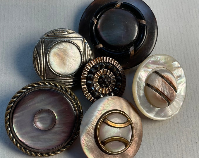 Set of 6 Pearl Buttons. All With Unusual Embellishments or Borders. - Etsy