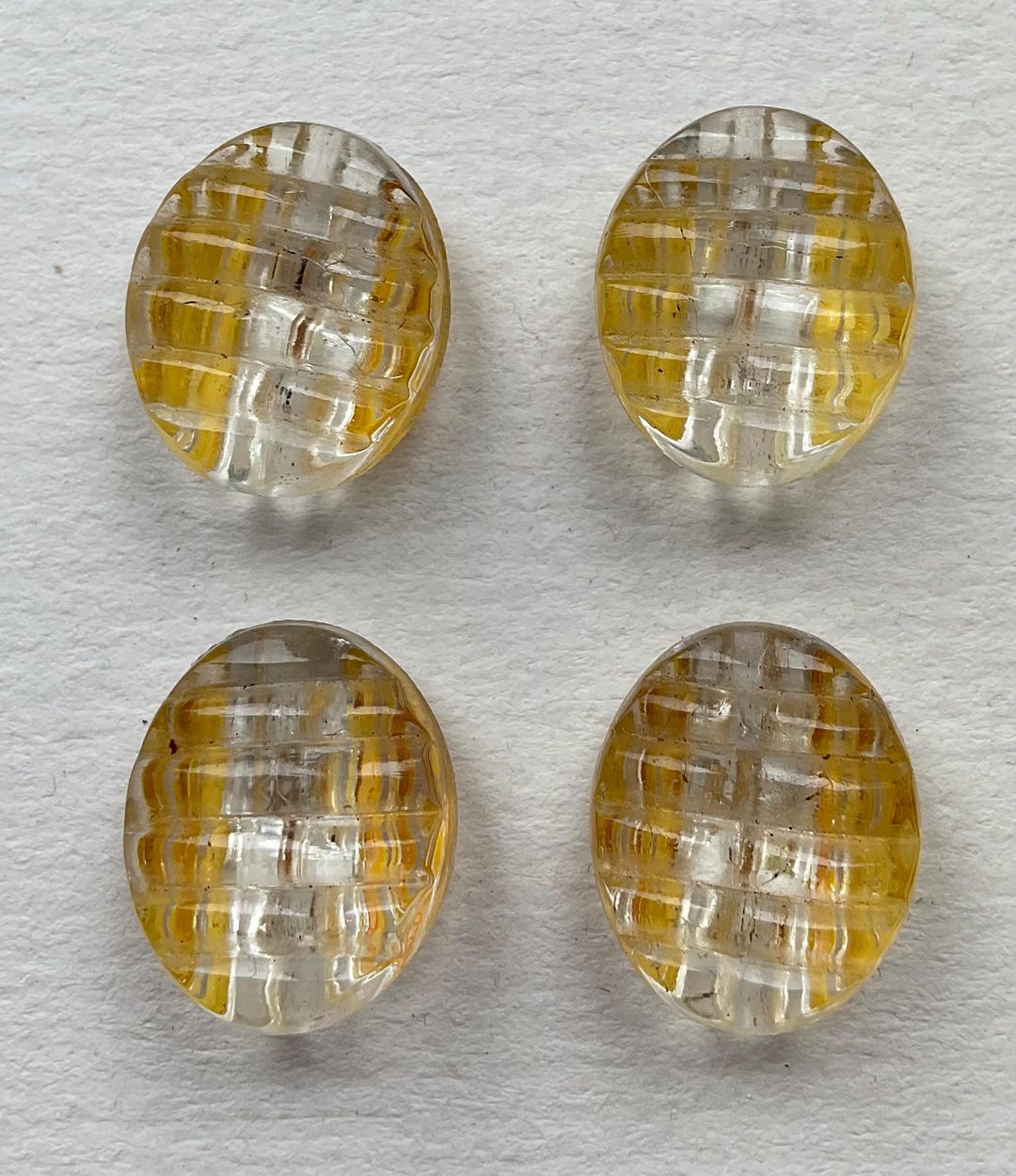 Set of Clear Glass Buttons Back Painted. - Etsy