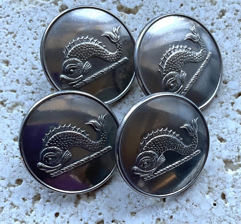 Livery Button of a Heraldic Dolphin. - Etsy