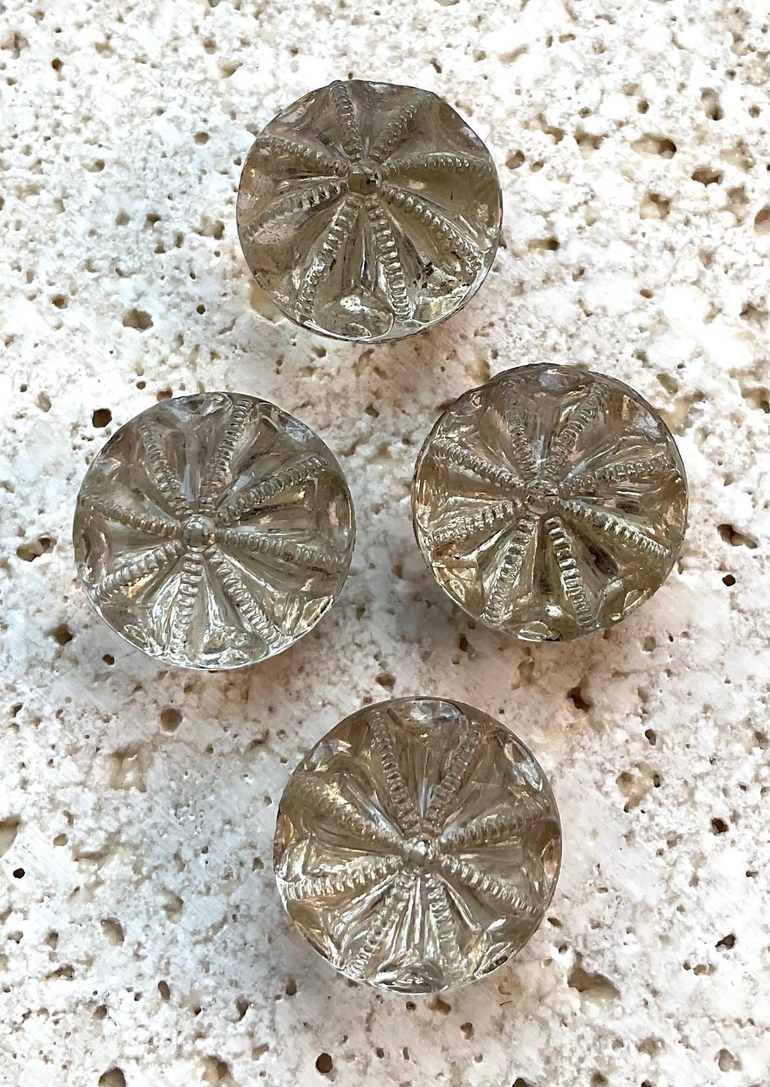 Set of 4 Domed Glass Buttons Back Painted. - Etsy
