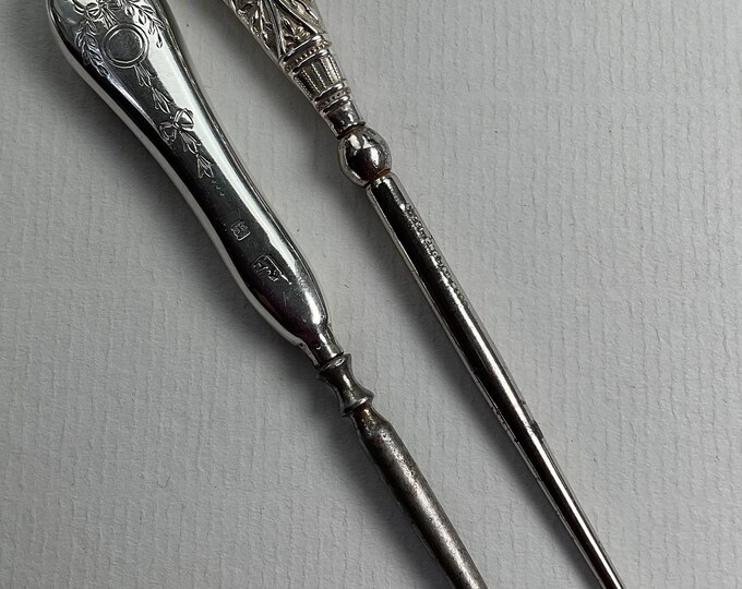 Pair of Silver Handled Button Hooks. - Etsy