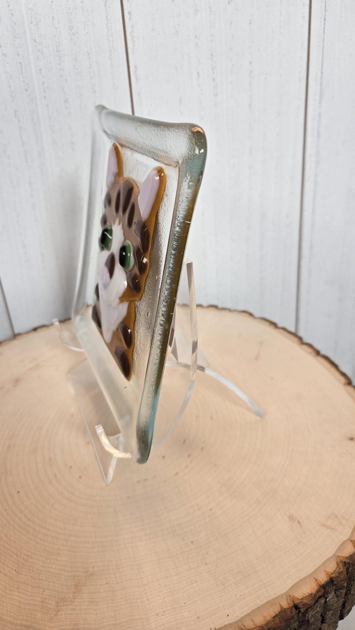 Handmade Fused-glass Yellow Tabby Cat Plate (5.5 Inch) - Etsy