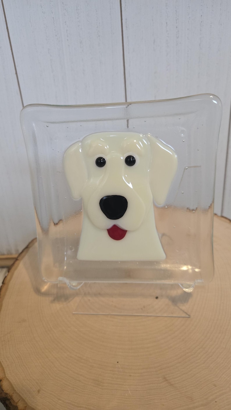 Handmade Fused Glass Yellow Lab Plate, Dog Art Dish (5.5 Inch) - Etsy