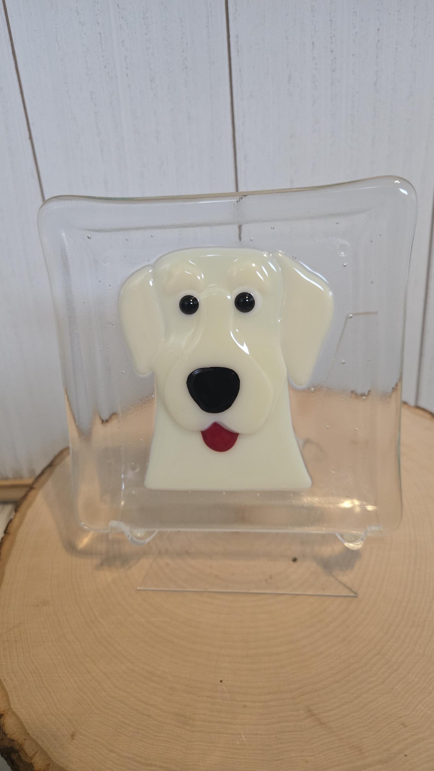 Handmade Fused Glass Yellow Lab Plate, Dog Art Dish (5.5 Inch) - Etsy