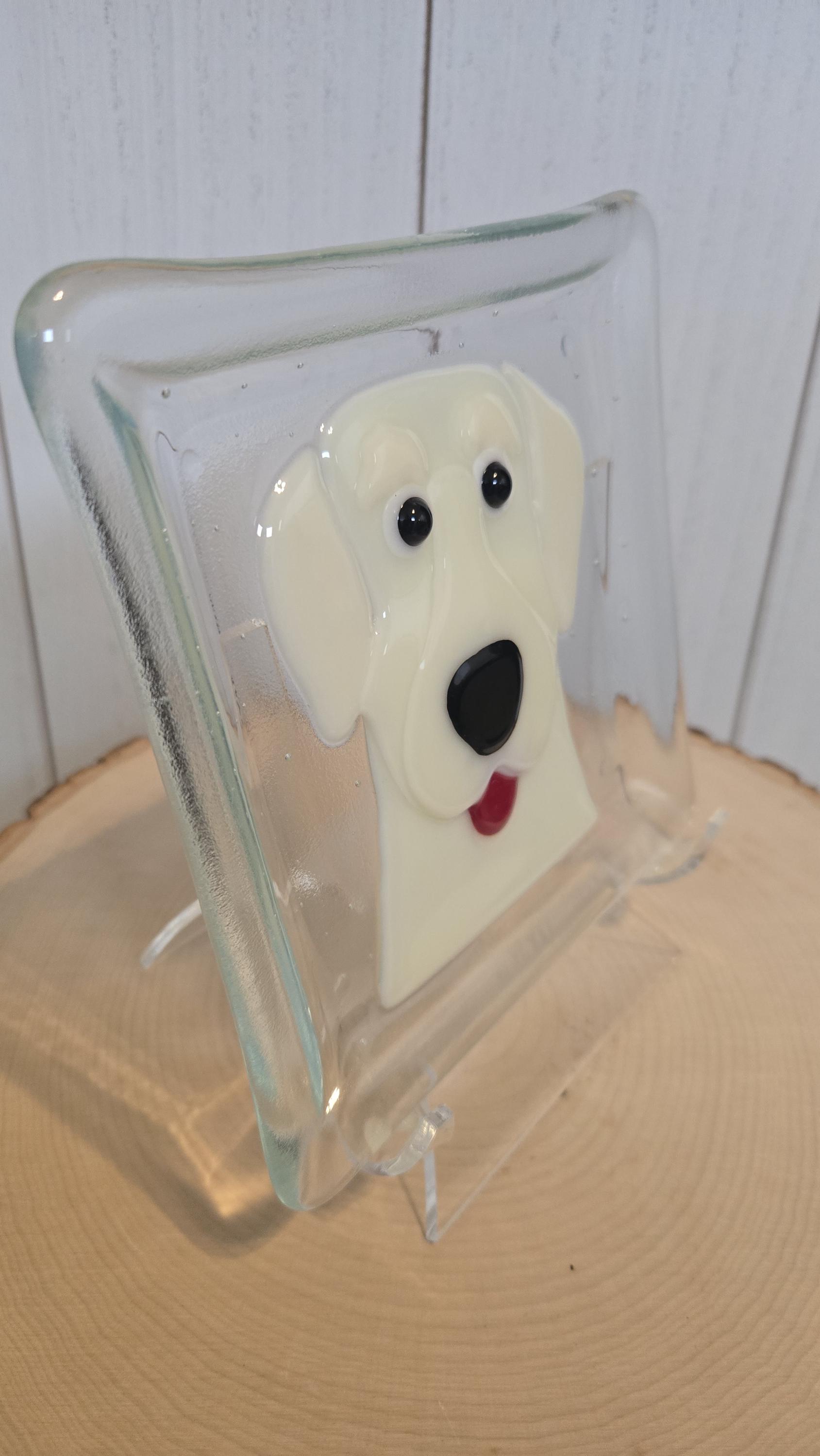 Handmade Fused Glass Yellow Lab Plate, Dog Art Dish (5.5 Inch) - Etsy