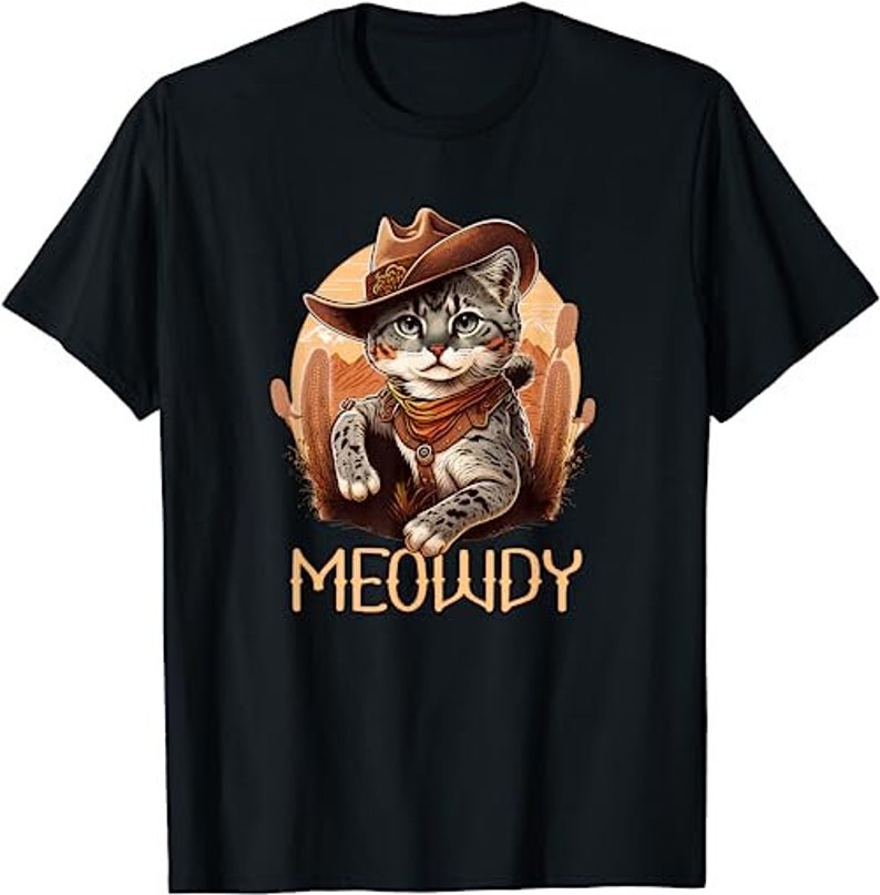 Meowdy Cat Funny Howdy Meme Western Cowboy Kitten 1 T-shirt - Etsy