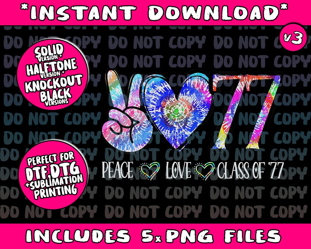 Class of 1977 Tie Dye Senior Graduation Class Reunion Png - Etsy