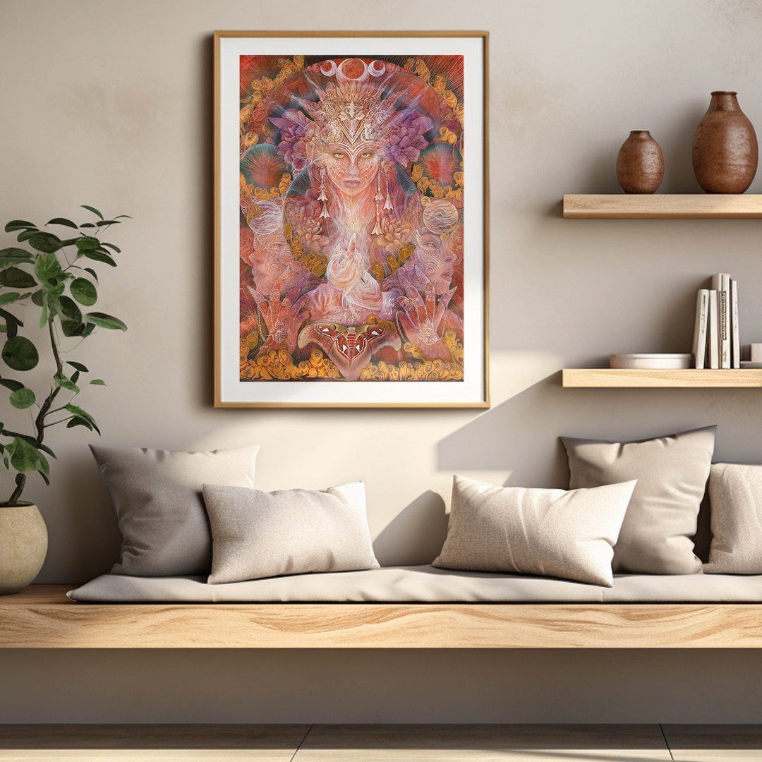 Sacred Geometry Art Print: Visionary Goddess Chakra Healing Poster - Etsy
