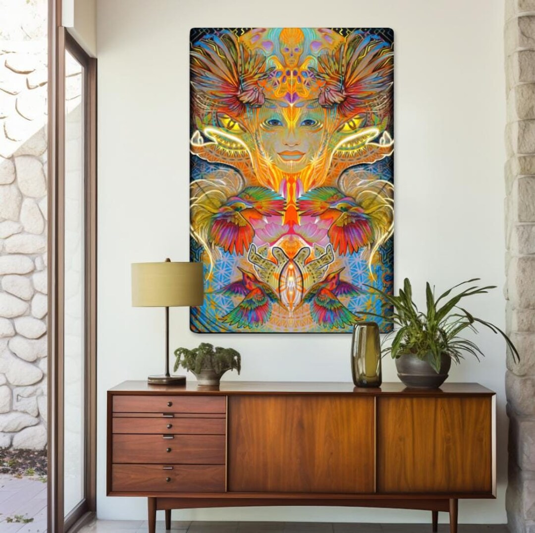 Goddess Psychedelic Canvas Artwork, Mandala Feminine Art for Women ...