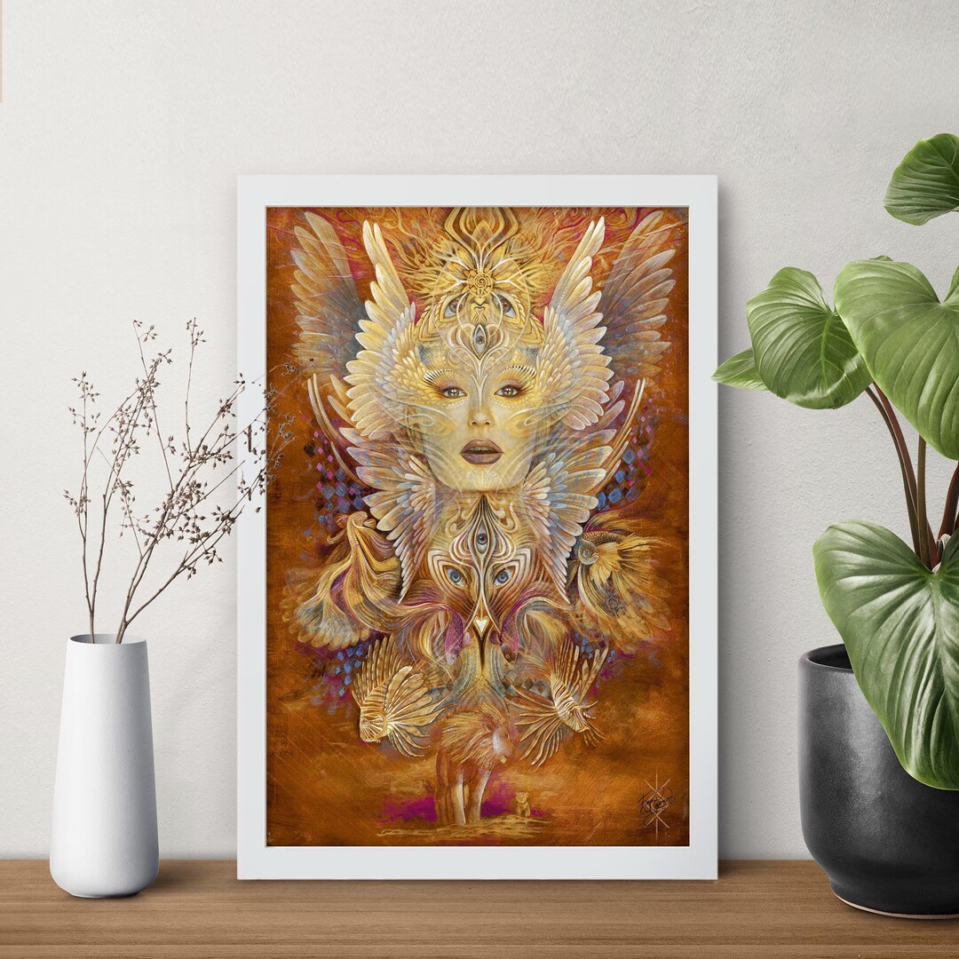 Psychedelic Wall Decor, Witchy Goddess in Bohemian Artwork, Girly ...