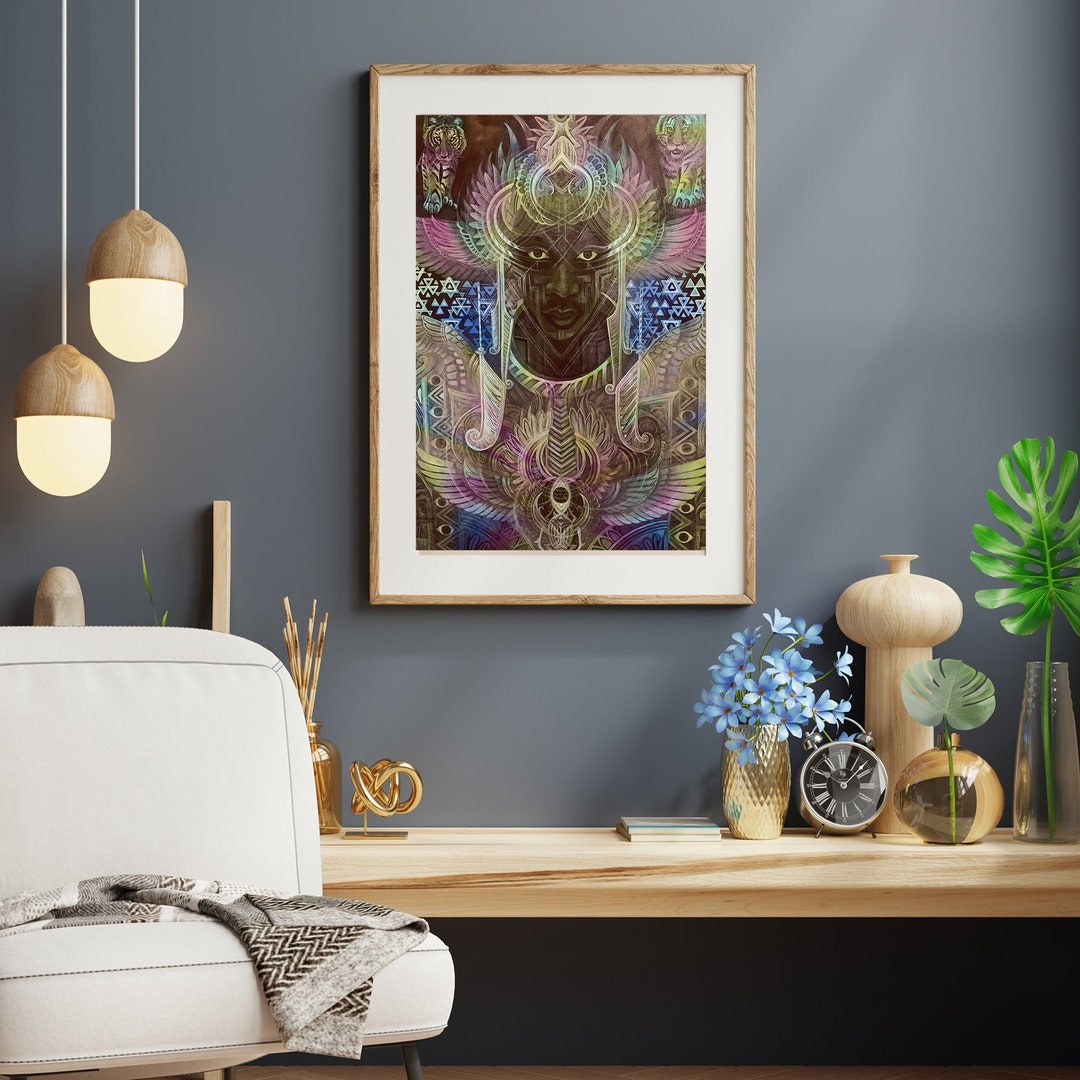 Sacred Geometry Art Print, Abstract Spiritual Chakra Artwork ...
