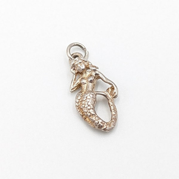 Sterling Silver Mermaid Charm - Etsy
