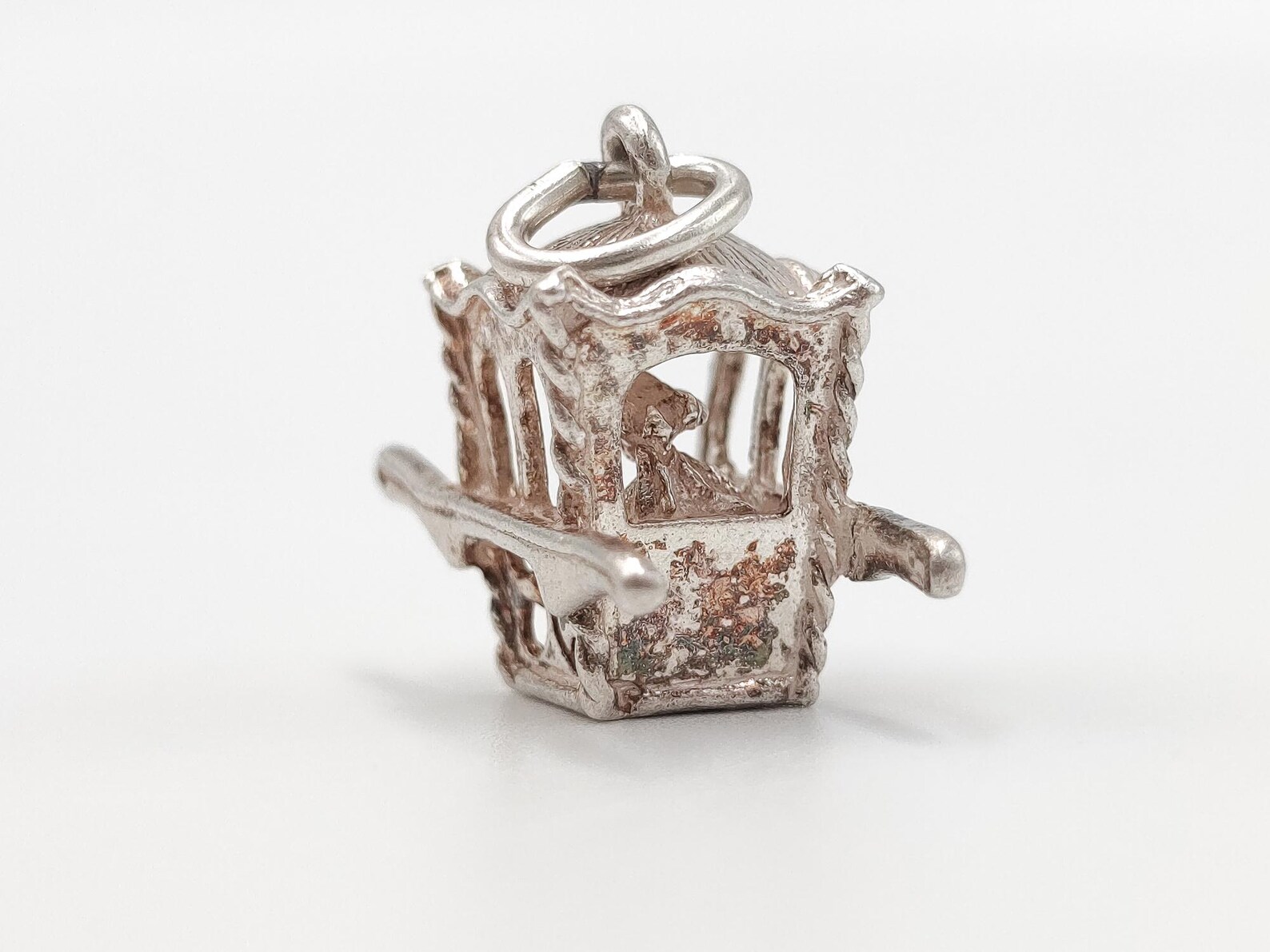 Vintage 925 Sterling Sedan Chair 3D Charm / Pendant With Seated Person ...