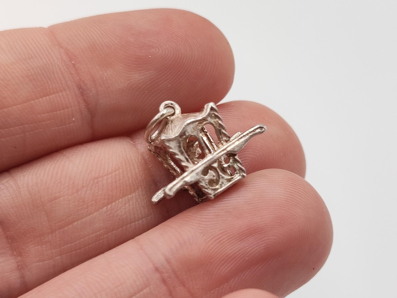 Vintage 925 Sterling Sedan Chair 3D Charm / Pendant With Seated Person ...