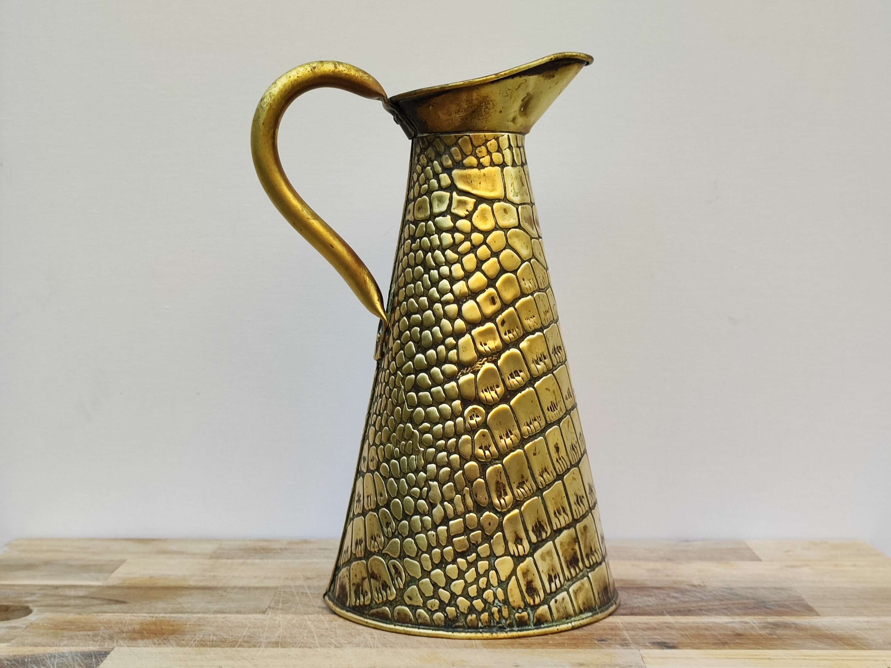 Antique Art Nouveau Joseph Sankey Brass Jug Circa 1920s Lizard Skin ...