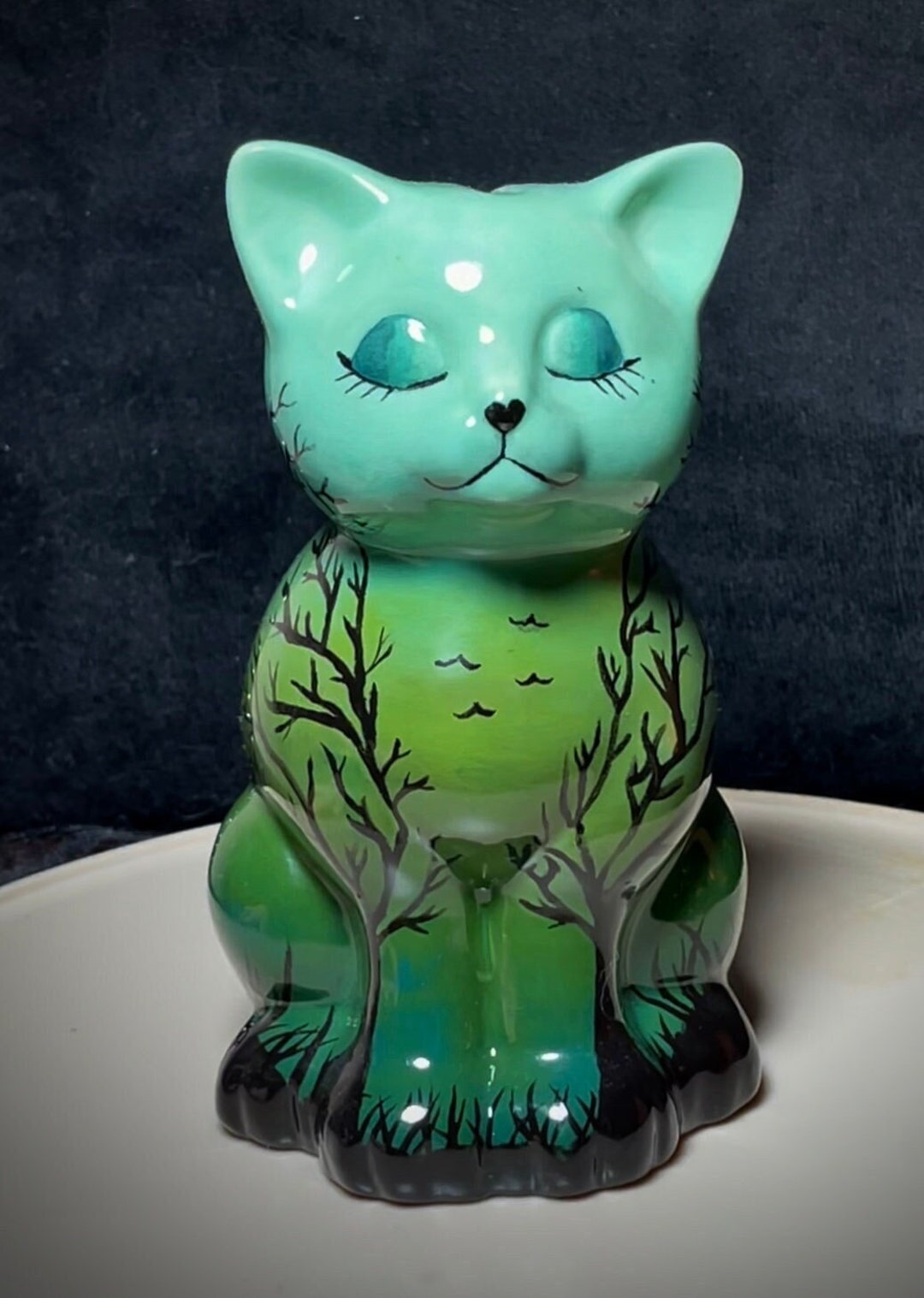 Hand Painted Peaceful Kitty Piggy Bank - Etsy