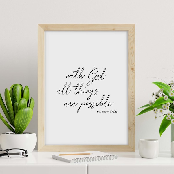 Matthew 19 26 - Etsy