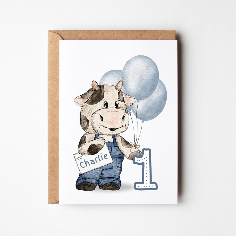 Printable Cow Birthday Card - Etsy