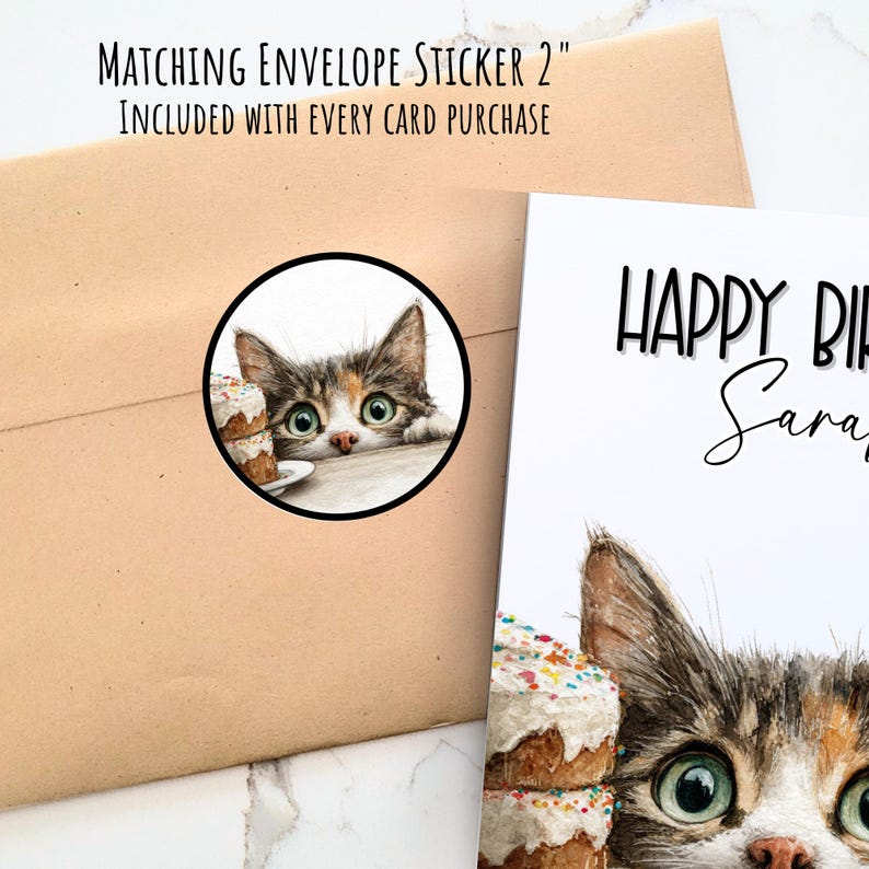 Kitten Birthday Card, Cat Card, Personalized - Etsy