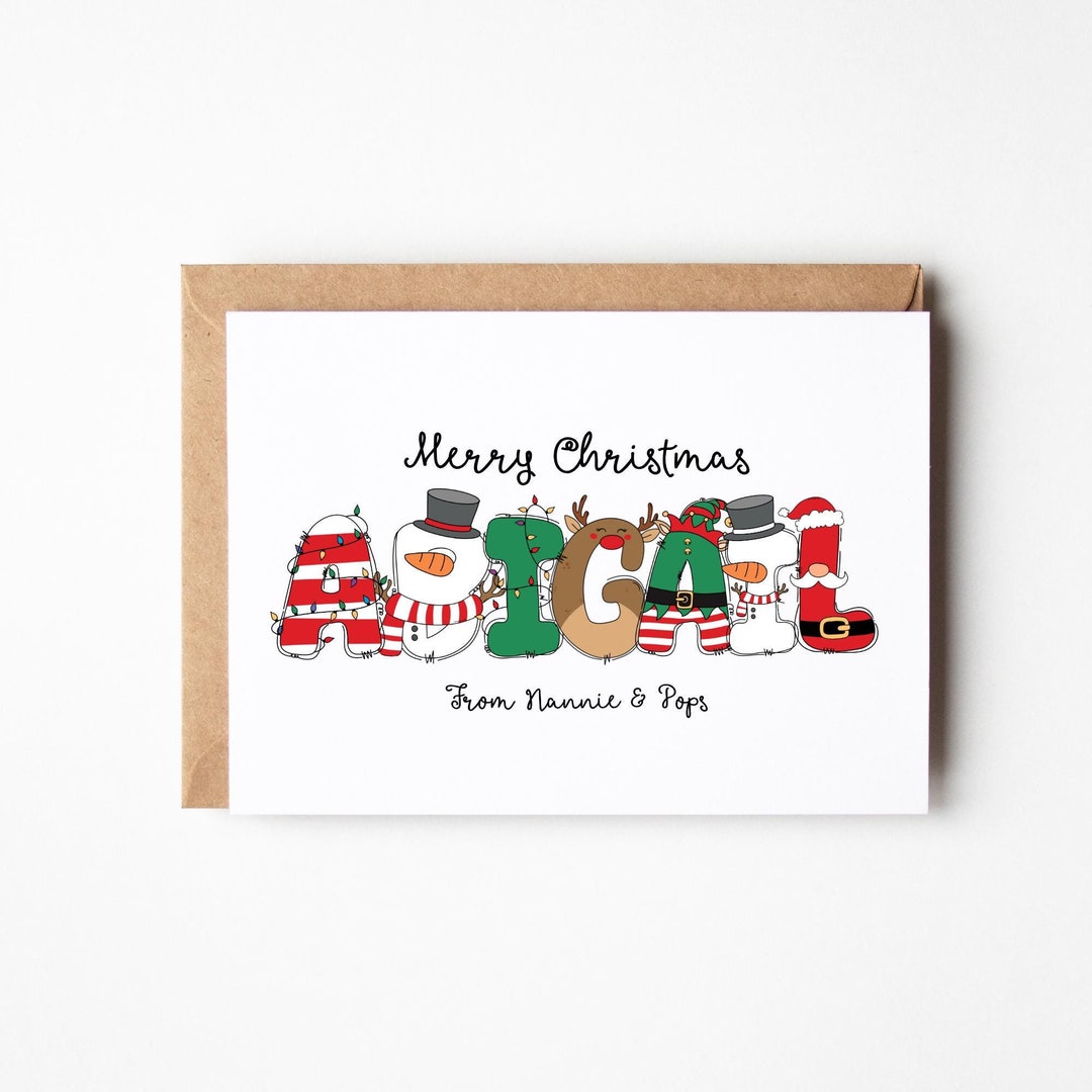 Personalized Christmas Card, Christmas Letters Name - Etsy
