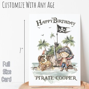 Pirate Birthday Card, Any Age, Personalized, Pirate Party, for Boy, for ...