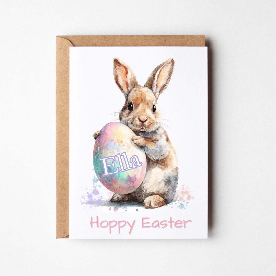 Hoppy Easter, Happy Easter Card, 1st, Personalized - Etsy