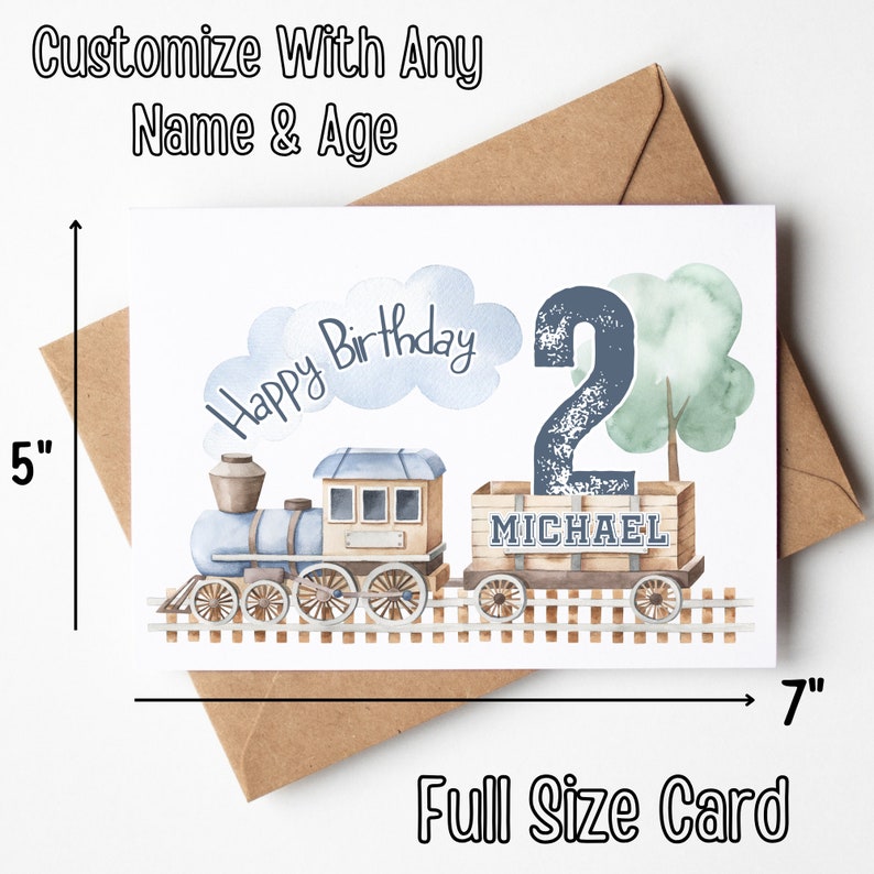 Train Birthday Card - Personalized - Etsy