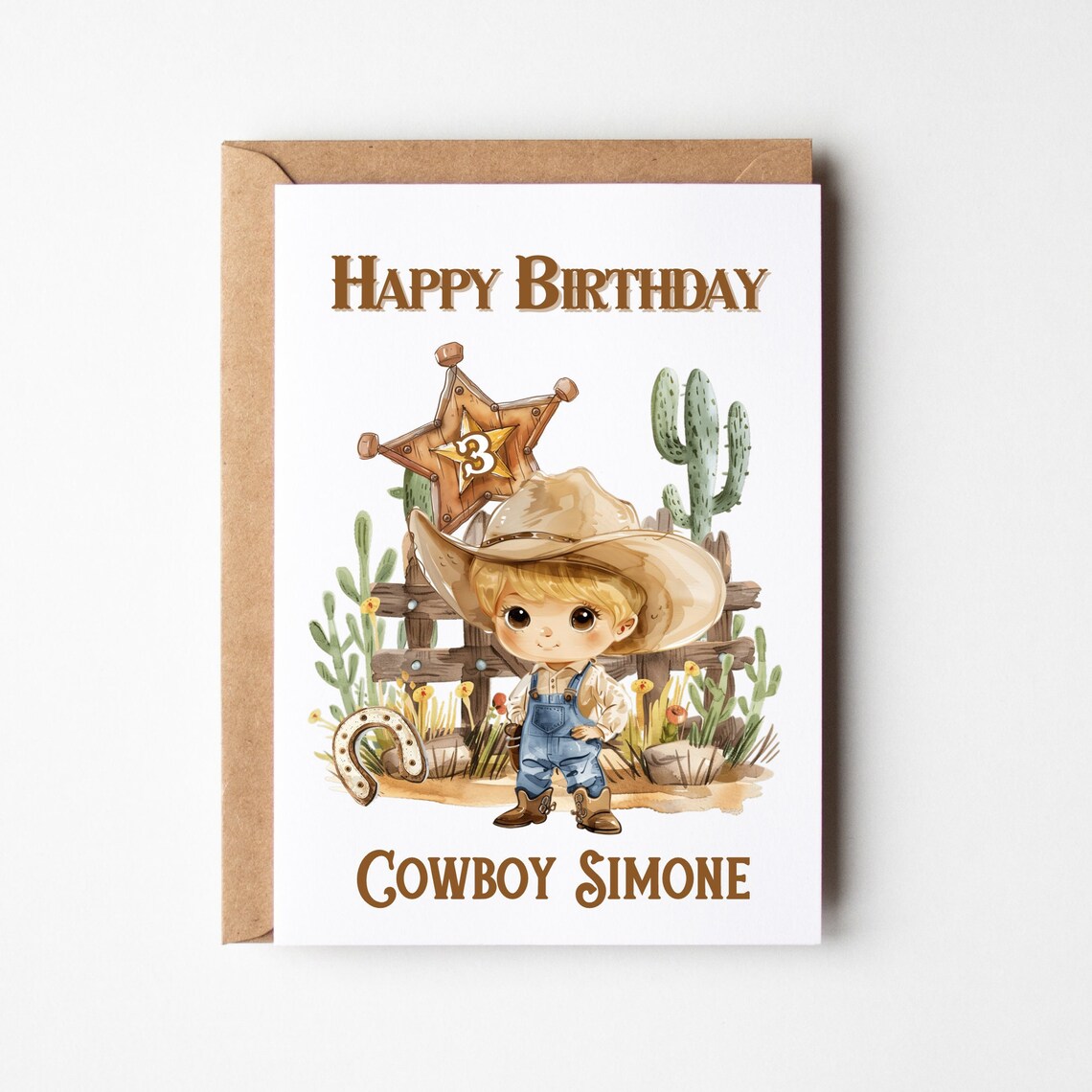 Cowboy Birthday Card, Personalized ANY AGE, for Grandson, for Nephew ...