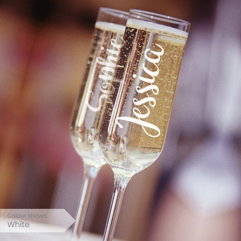 Personalised Vinyl Name Labels - for Wine Glasses, Champagne Flutes ...