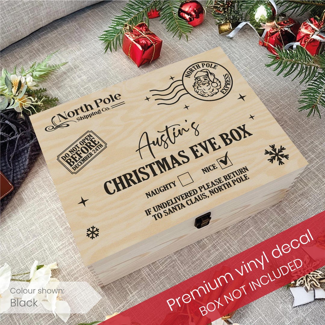 Personalized Christmas Eve Box Decal – Custom Name Vinyl Sticker - Etsy