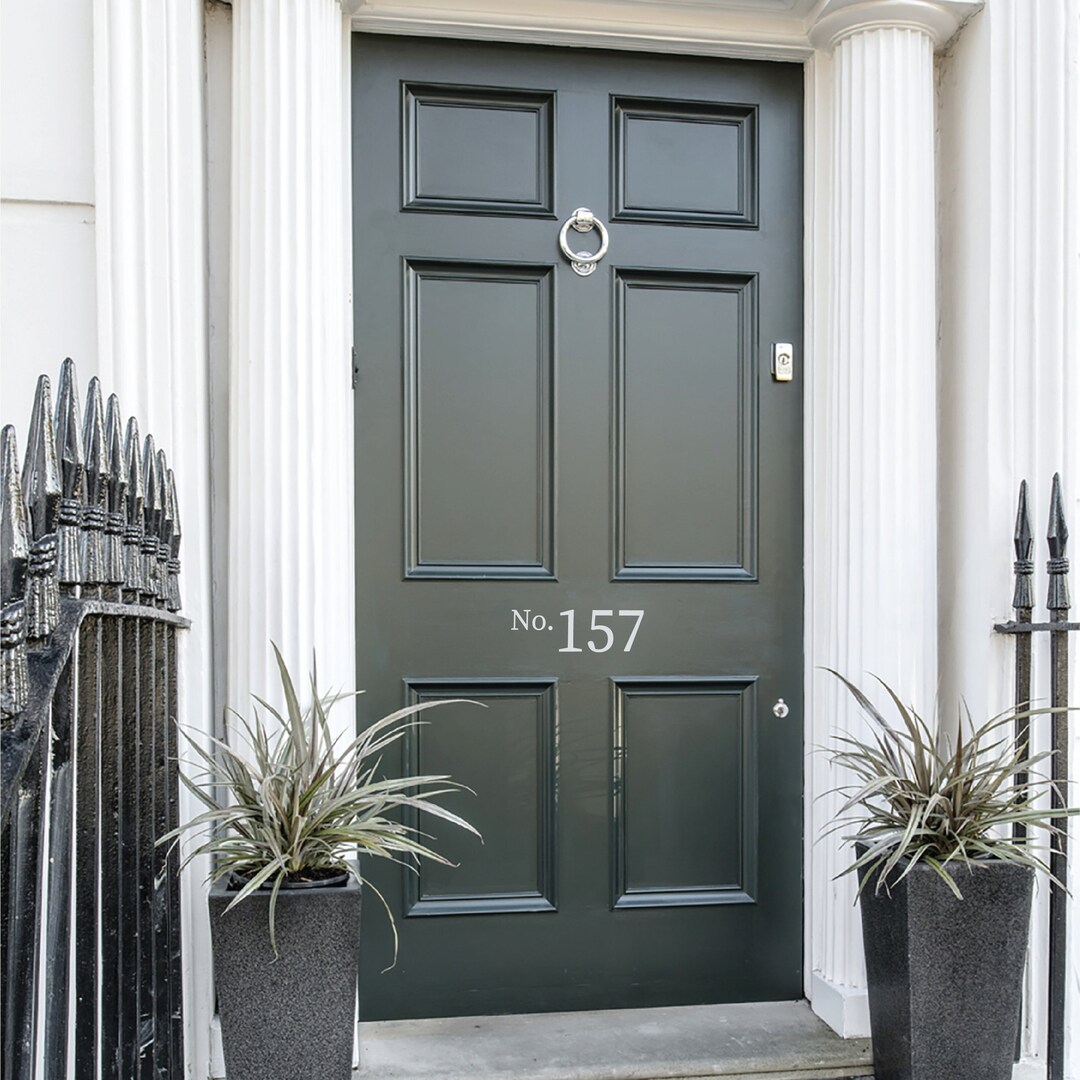 HOUSE NUMBER Label - Front Door Letter Box Post Box Home Vinyl Sticker ...
