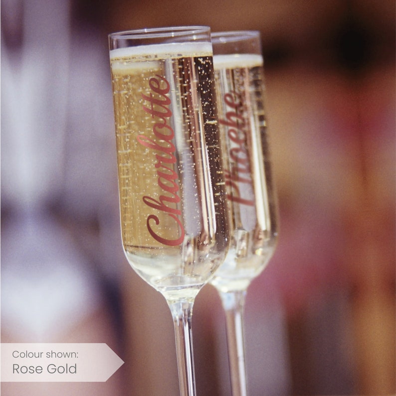 Personalised Vinyl Name Labels for Wine Glasses Champagne | Etsy