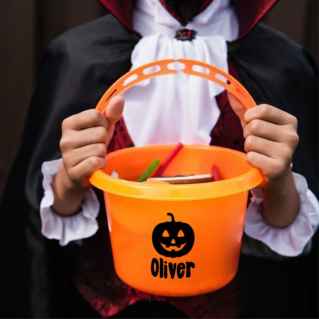 Personalized Halloween Bucket Sticker – Custom Name Label - Etsy