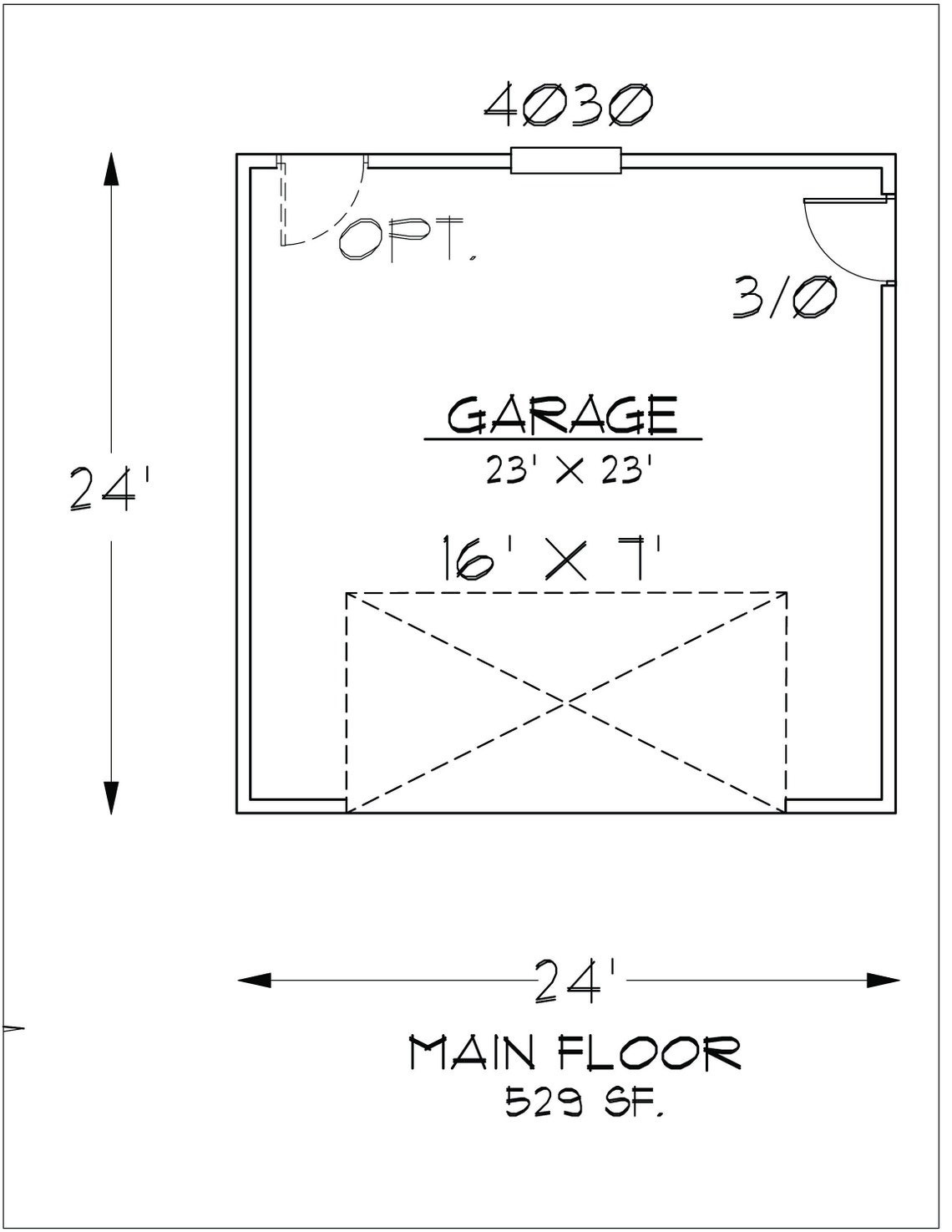 24' X 24' Detached, Two Car Garage With Storage, Including Floor Plans ...