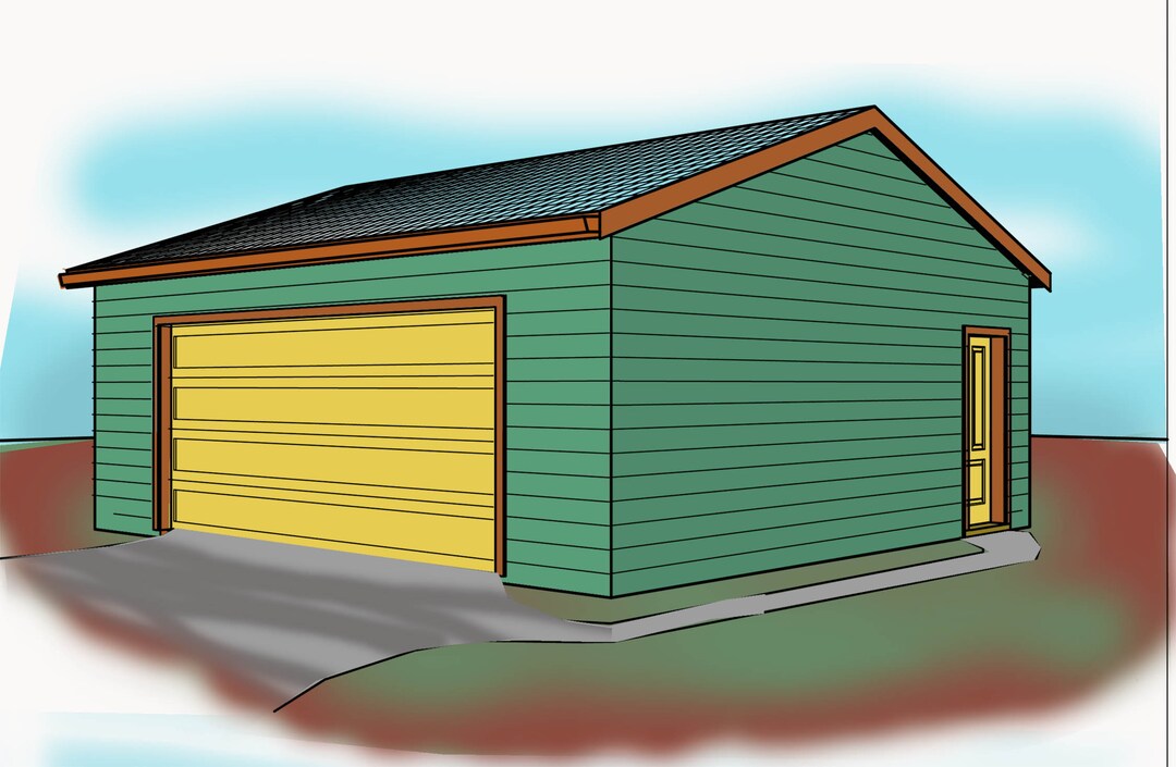 24' X 24' Detached, Two Car Garage With Storage, Including Floor Plans ...