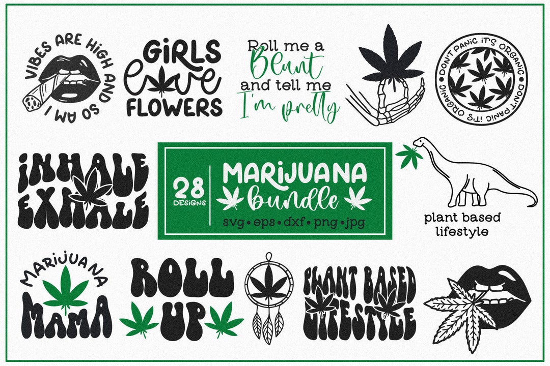 Marijuana Bundle SVG. Weed SVG Bundle. Weed Designs. Marijuana Design ...