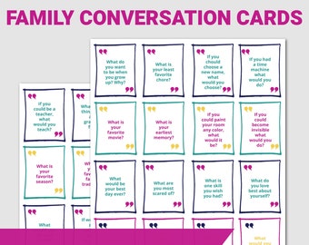 Family Dinner Conversation Cards - Etsy UK