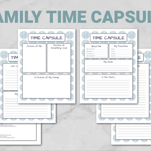 Family Time Capsule. Instant Download Printable. Kids - Etsy Canada