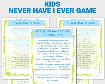 Kids Edition Never Have I Ever Party Game Games for Kids - Etsy