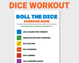 Brain Break Dice Game, Printable Exercise Activity, Kids Classroom ...