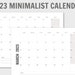 2023 Printable Minimalist Calendar, Monthly Calendar, 8.5x11, PDF - Etsy