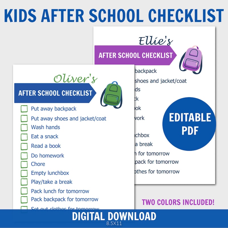 After School Chart - Etsy