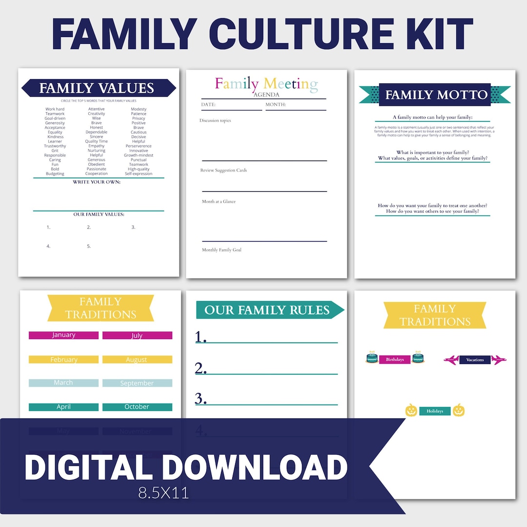 Family Culture Kit and Planner, Family Rules, Family Motto, Family ...