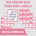 Ice Cream Bar Sign and Topping Labels Ice Cream Bar - Etsy