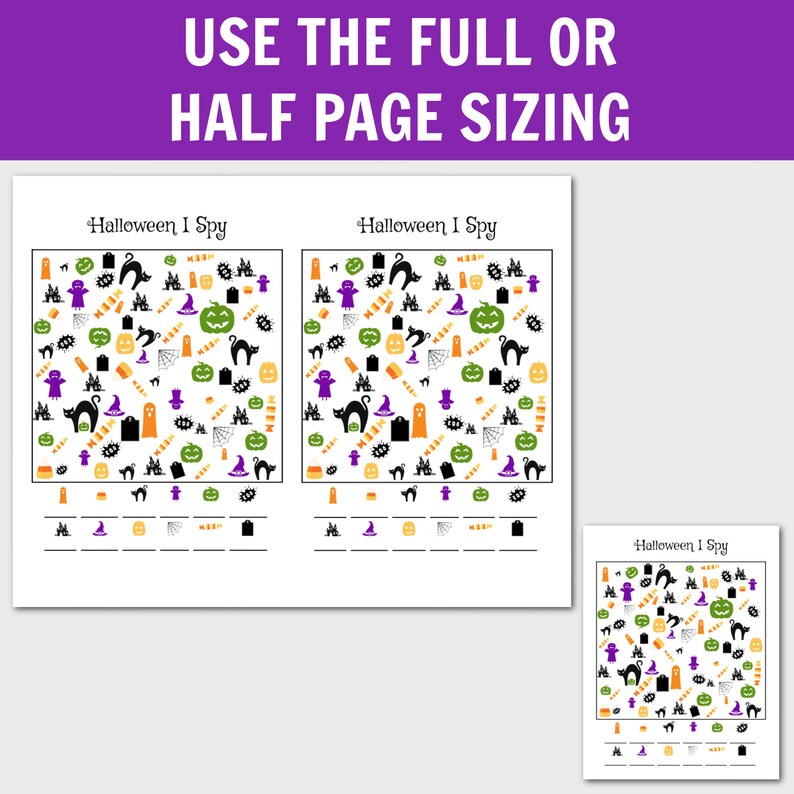 Halloween I Spy for Kids, Preschool Worksheet, Kindergarten Worksheet ...