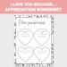 I Love You Because Printable, Appreciation Printable, Kids Love Print ...