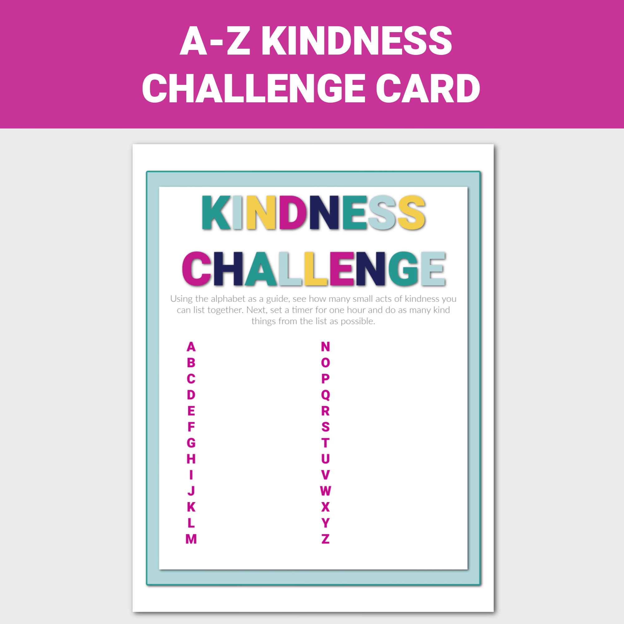 Kindness Challenge for Kids, Family Kindness Challenge, Kindness ...