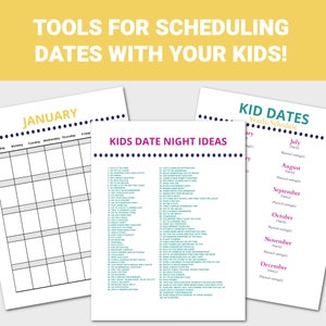 Kids Date Night Cards and Activity Planner, Kids Activity Planner, Date ...