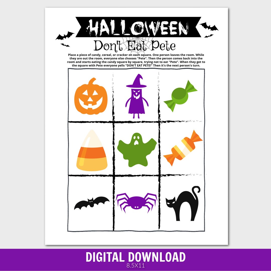 Halloween Don't Eat Pete, Printable Don't Eat Pete, Classroom Game ...